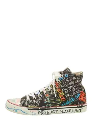 Vetements Graffiti-print High-top Sneakers - Black