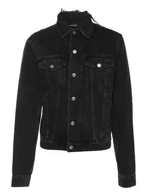 Balenciaga Distressed Denim Jacket - Black