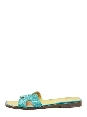 Hermès Oran Twisted-effect Flat Sandals - Yellow