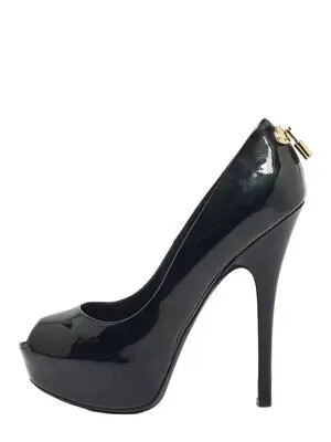 LOUIS VUITTON Padlock Peep-toe Heels - Black