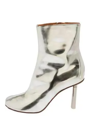 Vetements 85mm Metallic Leather Ankle Boots - Silver