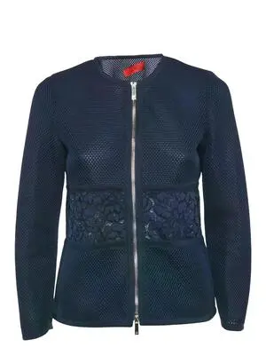 Carolina Herrera Lace-panelled Mesh Jacket - Blue