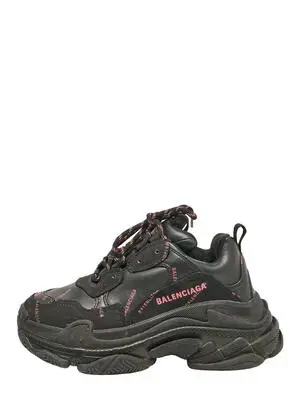 Balenciaga Chunky Sole Logo-print Sneakers - Black