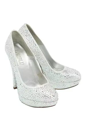 LORIBLU 125mm Crystal-embellished Pumps - Grey