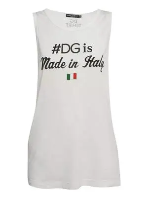 Dolce & Gabbana Dg-print Tank Top - White