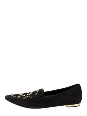 Burberry Suede Eyelet-detail Loafers - Black