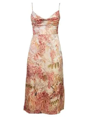 Zimmermann Silk Organza Floral-print Midi Dress - Neutrals