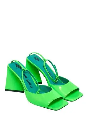 Attico Piper Block-heel Square-toe Sandals - Green