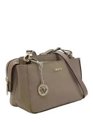 Dkny Logo Charm Crossbody Bag - Neutrals