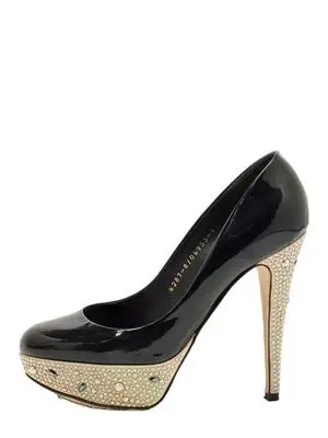GINA Leather Platform Pumps - Black