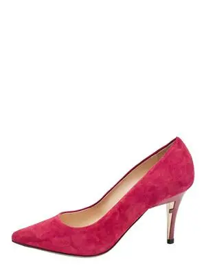 Fendi 85mm Suede Heeled Pumps - Pink