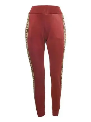 Fendi Logo Band Jersey Trousers - Red