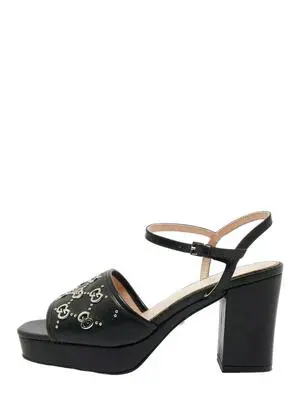Gucci Gg Platform Sandals - Black