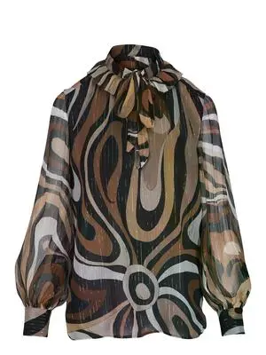 Emilio Pucci Marmo-print Blouse - Brown