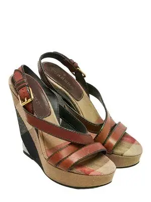 Burberry Check-pattern Sandals - Neutrals