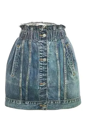 Valentino Garavani Frayed Denim Mini Skirt - Blue