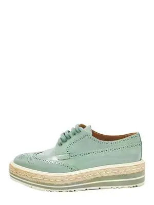 Prada Leather Derby Shoes - Green