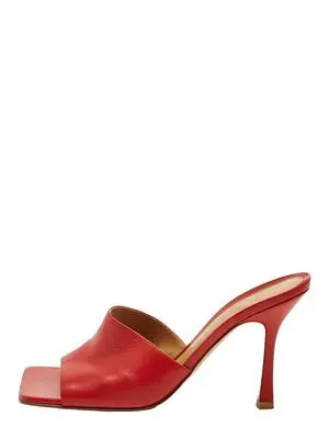 Bottega Veneta Square-toe Leather Sandals - Red
