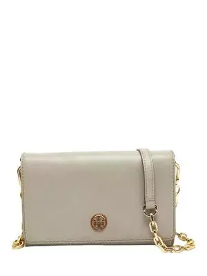 Tory Burch Robinson Chain Wallet - Grey