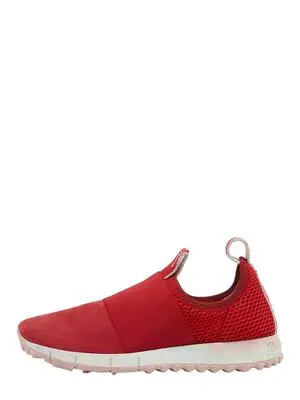 JIMMY CHOO Oakland Mesh Suede Sneakers - Red