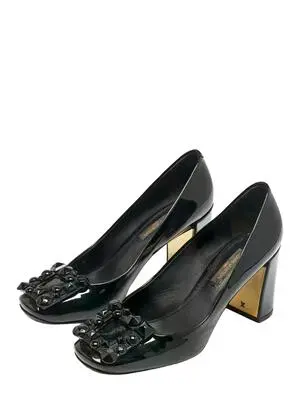 LOUIS VUITTON 80mm Patent Leather Heeled Pumps - Black
