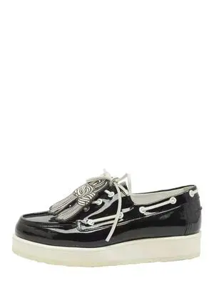 Pierre Hardy Patent-leather Knot-detail Loafers - Black
