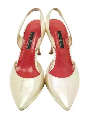 Carolina Herrera 65mm Leather Slingback Pumps - Gold