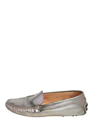TOD'S Patent Leather Penny Loafers - Grey