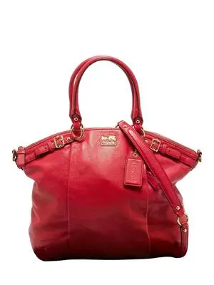 COACH Madison Lindsey Leather Tote - Red