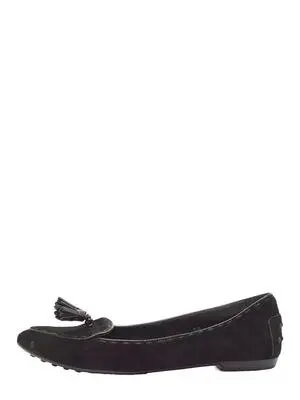 TOD'S Suede Tassel Slippers - Black