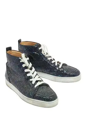 CHRISTIAN LOUBOUTIN Leather High-top Sneakers - Black