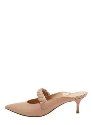 GIANVITO ROSSI Braided Strap Slingback Heels - Neutrals