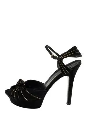 Gucci 120mm Suede Sandals - Black