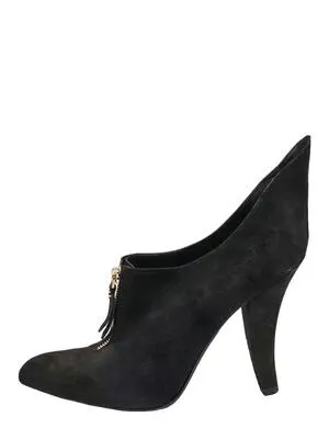 LOUIS VUITTON Suede Zip Booties - Black