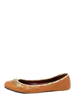 Marc Jacobs Leather Chain Ballet Flats - Brown