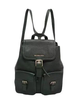 Michael Kors Flap Leather Backpack - Green