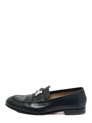 Hermès Crocodile-effect Leather Loafers - Black