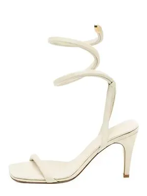 Bottega Veneta 100mm Spiral-ankle Sandals - White