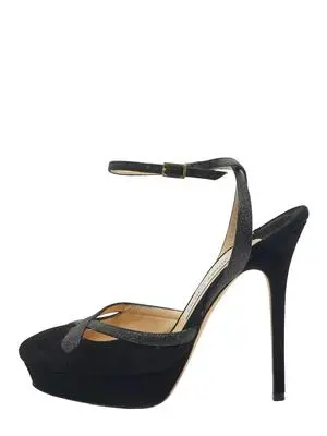JIMMY CHOO Calf Suede Platform Pumps - Black