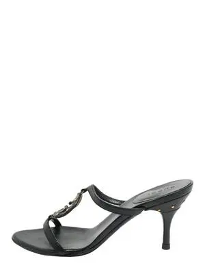 Gucci Gg Leather Heeled Sandals - Black