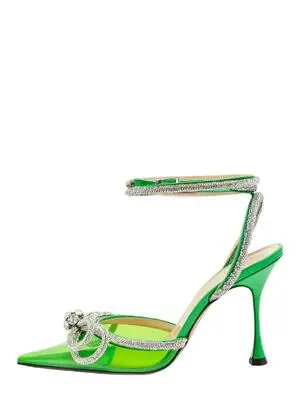 Mach & Mach 100mm Crystal-embellished Heeled Pumps - Green