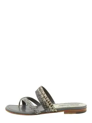 Manolo Blahnik Susa Flat Sandals - Grey