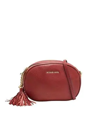 Michael Kors Ginny Leather Crossbody Bag - Red