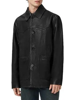 ALLSAINTS Toulouse Leather Coat - Black