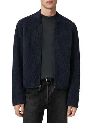 ALLSAINTS Sonny Zip Cardigan Sweater - Ink Navy Blue