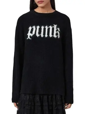 ALLSAINTS Punk Crewneck Sweater - Black/chalk