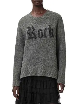 ALLSAINTS Rock Crewneck Sweater - Metallic/charcoal