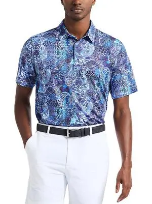 Robert Graham Brettman Short Sleeve Knit Polo Shirt - Blue