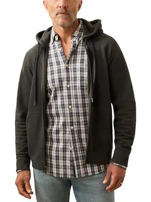 Faherty Brand High Standard Fleece Zip Hoodie - Mountain Black