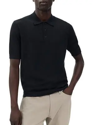 Rag & Bone Lightweight Downing Cashmere Polo Shirt - Black